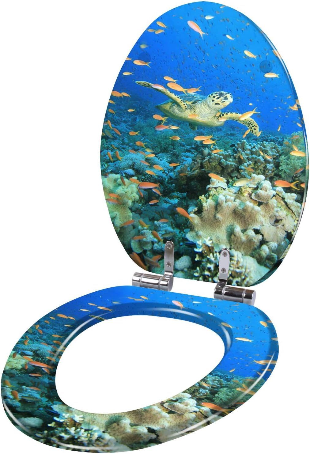 Elongated Toilet Seat sea turtle Resin Toilet Seat with Quietly Close ...