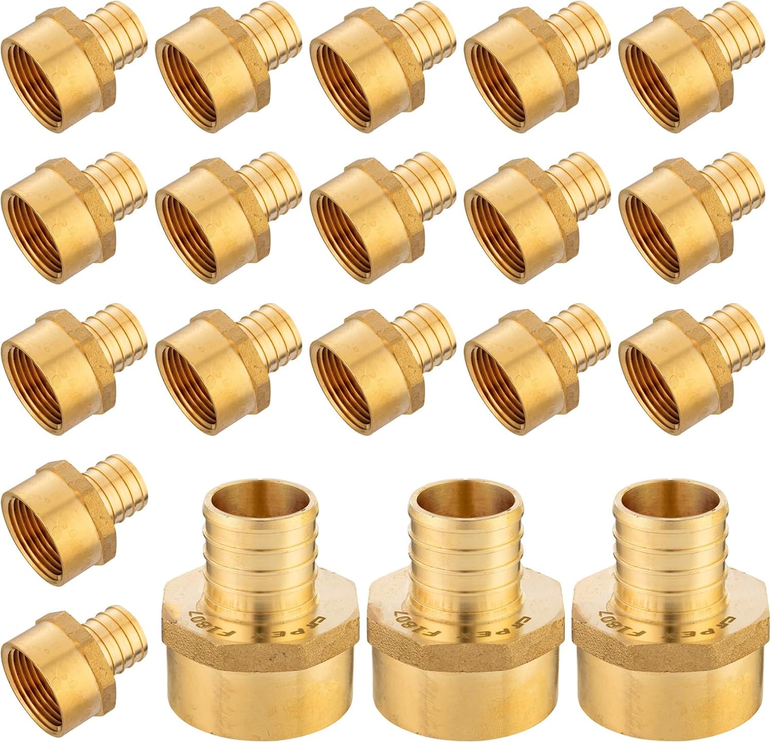 Amazon.com: HeSun 20-Pack PEX Fittings, 1" PEX x 3/4" Female NPT, Brass ...