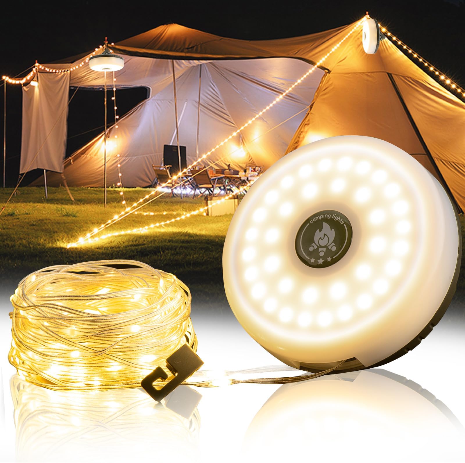 Amazon.com: Sutaig Camping String Lights, 4 in 1 Outdoor Camping ...