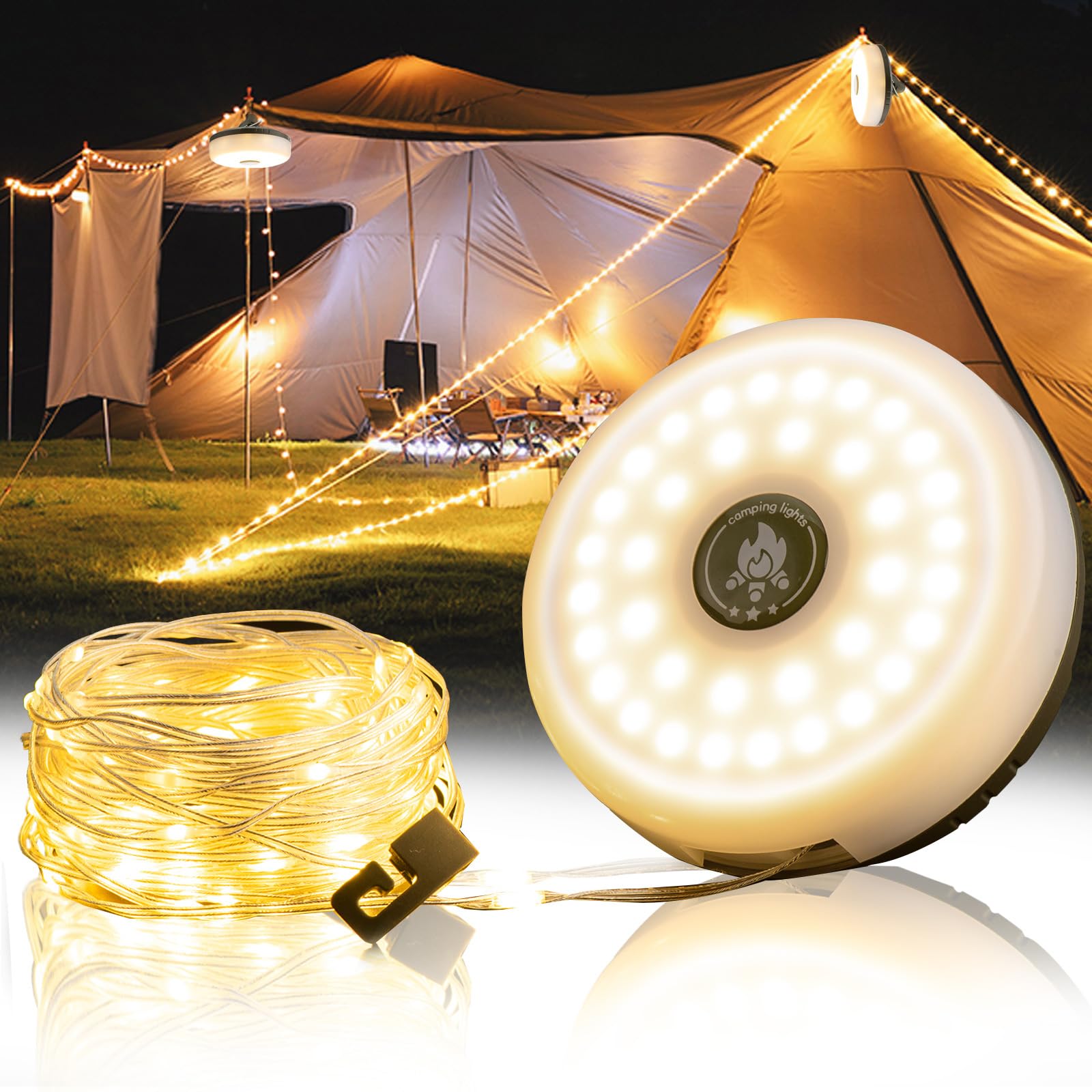 Amazon.com: Sutaig Camping String Lights, 4 in 1 Outdoor Camping ...