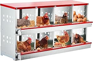 Amazon.com: Nesting Boxes for Chickens, 8 Compartment Roll Out Away ...