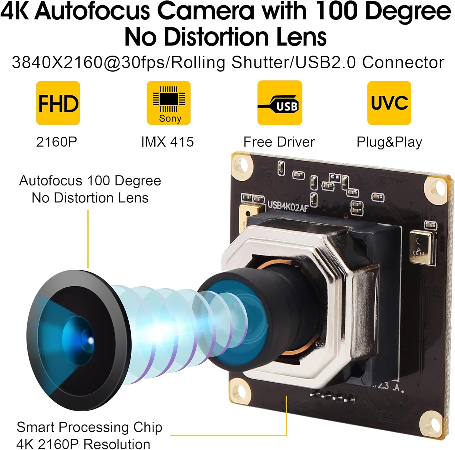 G 4K Autofocus Usb Camera Module Dual Microphone Webcam,Ultra HD 2160p ...