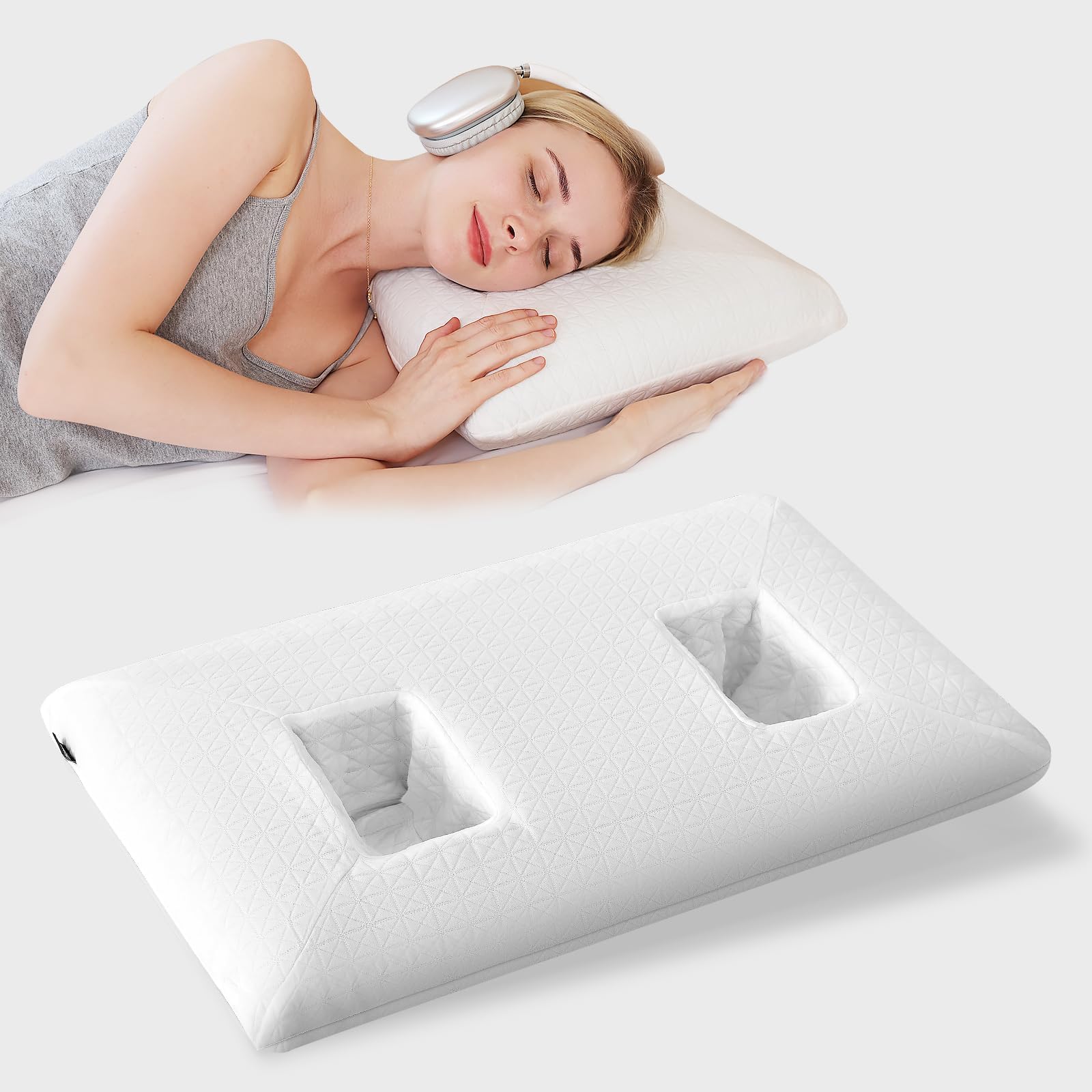 Amazon.com: ZOYEPIN Ear Pillow|Memory Foam Piercing Pillow with an Ear ...