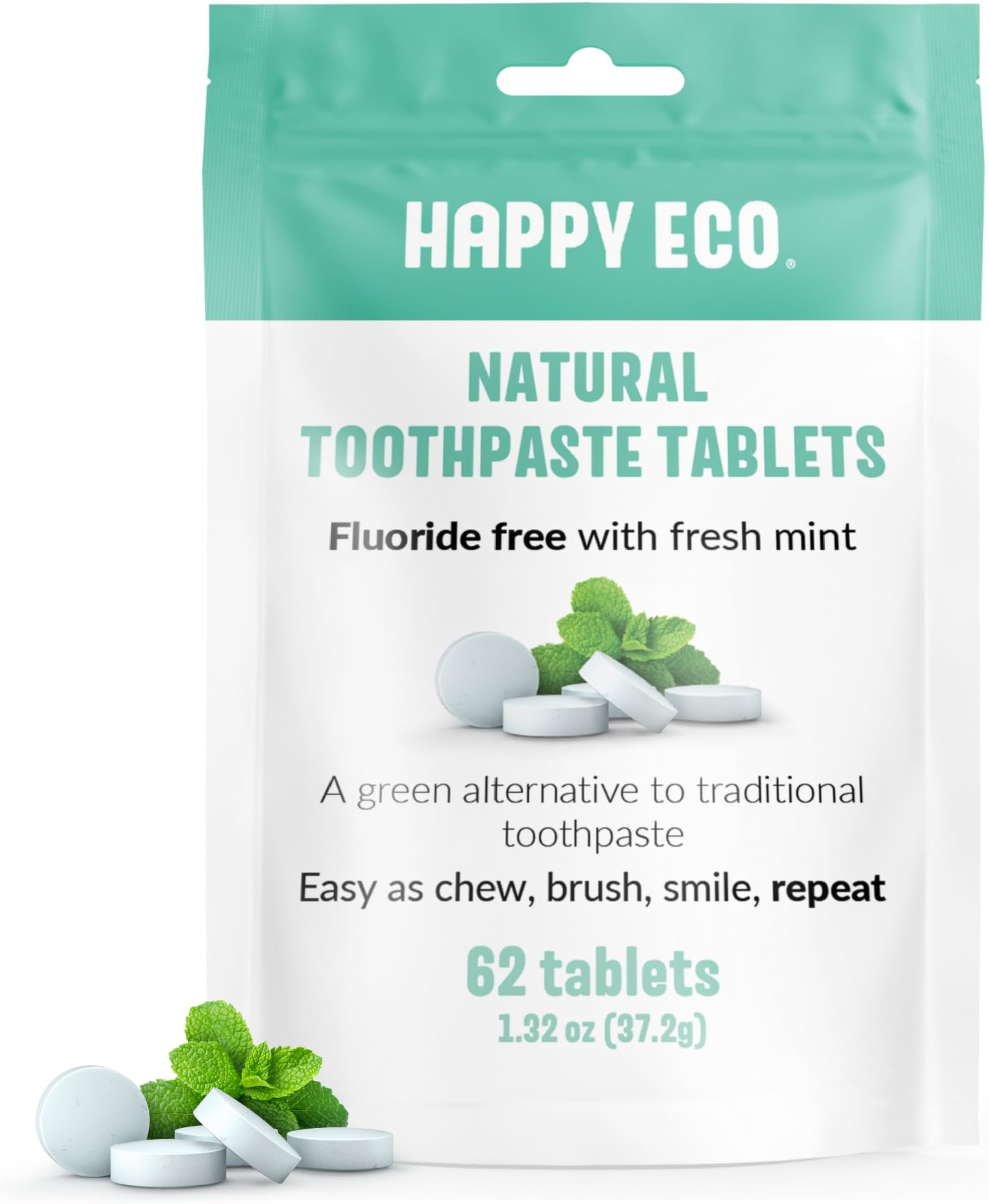 Amazon.com: Chewable Toothpaste Tablets Fluoride Free (62pcs) - Eco ...