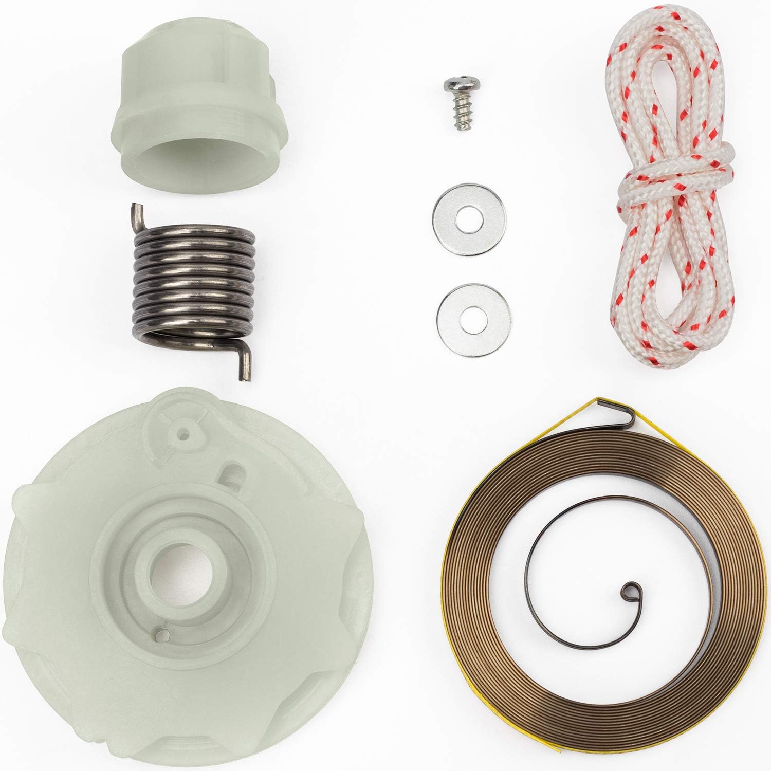 PAGOW Chainsaw Recoil Starter Pulley Spring Kit, with Recoil Spring W ...