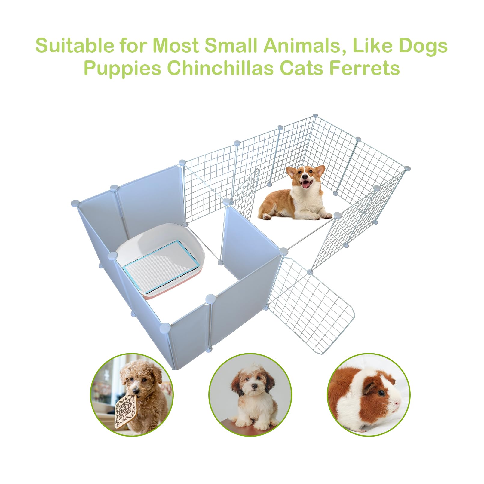 MUYG Xpen for Dogs, Pet Playpen with Door Portable Metal Wire Dog Play ...