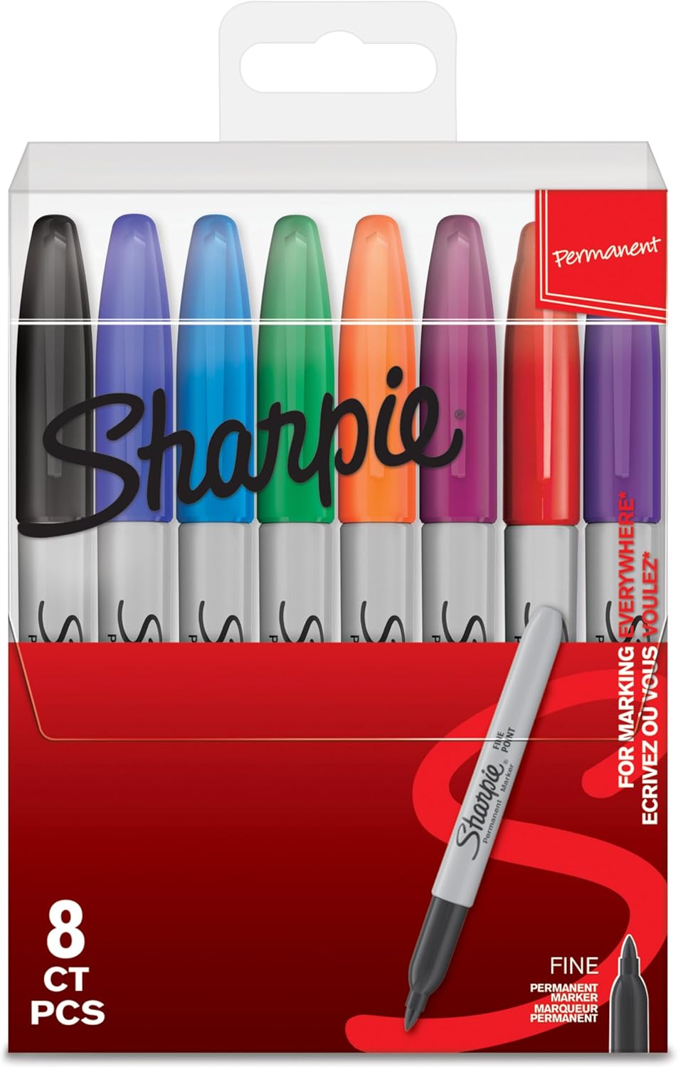 Sharpie Pennarelli Indelebili, Punta Fine, Confezione da 8, Colori ...