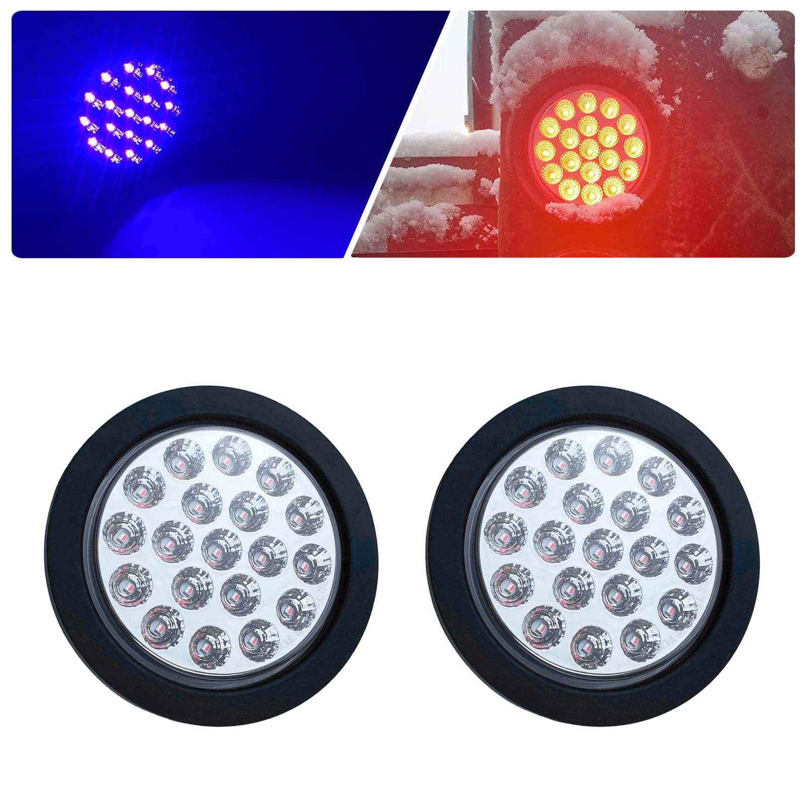 Amazon.com: XtraGlow 4 inch Round Dual Revolution LED Tail Lights Red ...