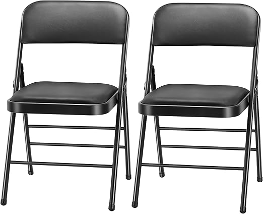 Amazon.com: Commercial Grade folding chair with Padded PU leather ...