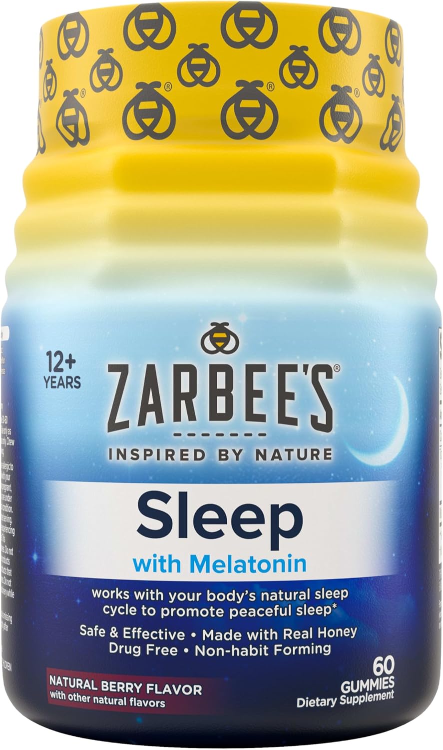 Amazon.com: Zarbee's Melatonin Gummies 3mg Sleep Supplement to Promote ...