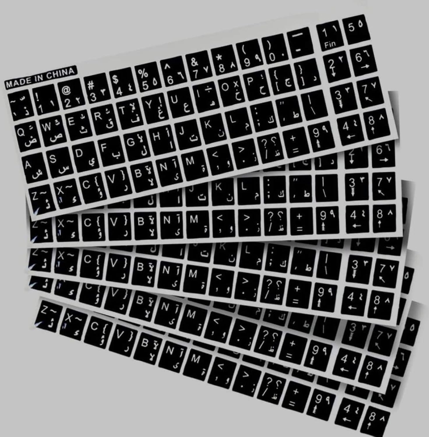 SEBA English Arabic Keyboard Stickers - 5 Sheets for Laptop, Tablet ...