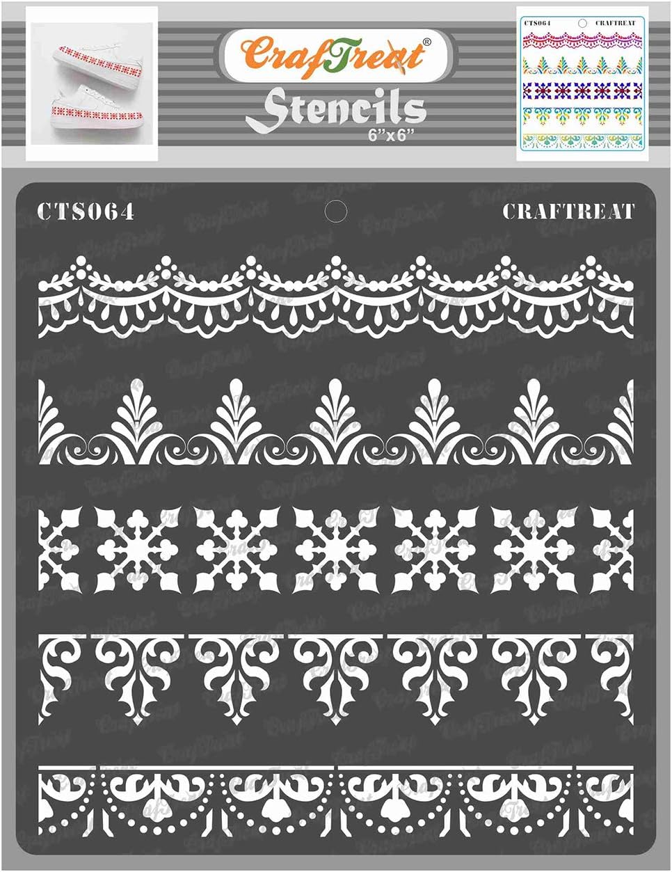 Amazon.com: ORIGACH 12 Pcs Flower Border Stencil, Ornate Mandala Border ...