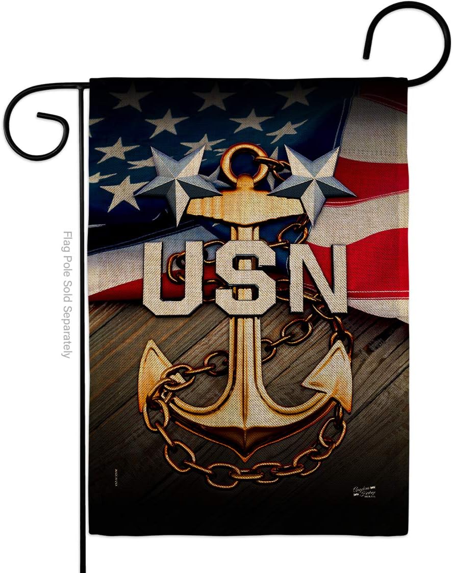 Amazon.com : Navy USN Burlap Garden Flag Armed Forces Seabee United ...