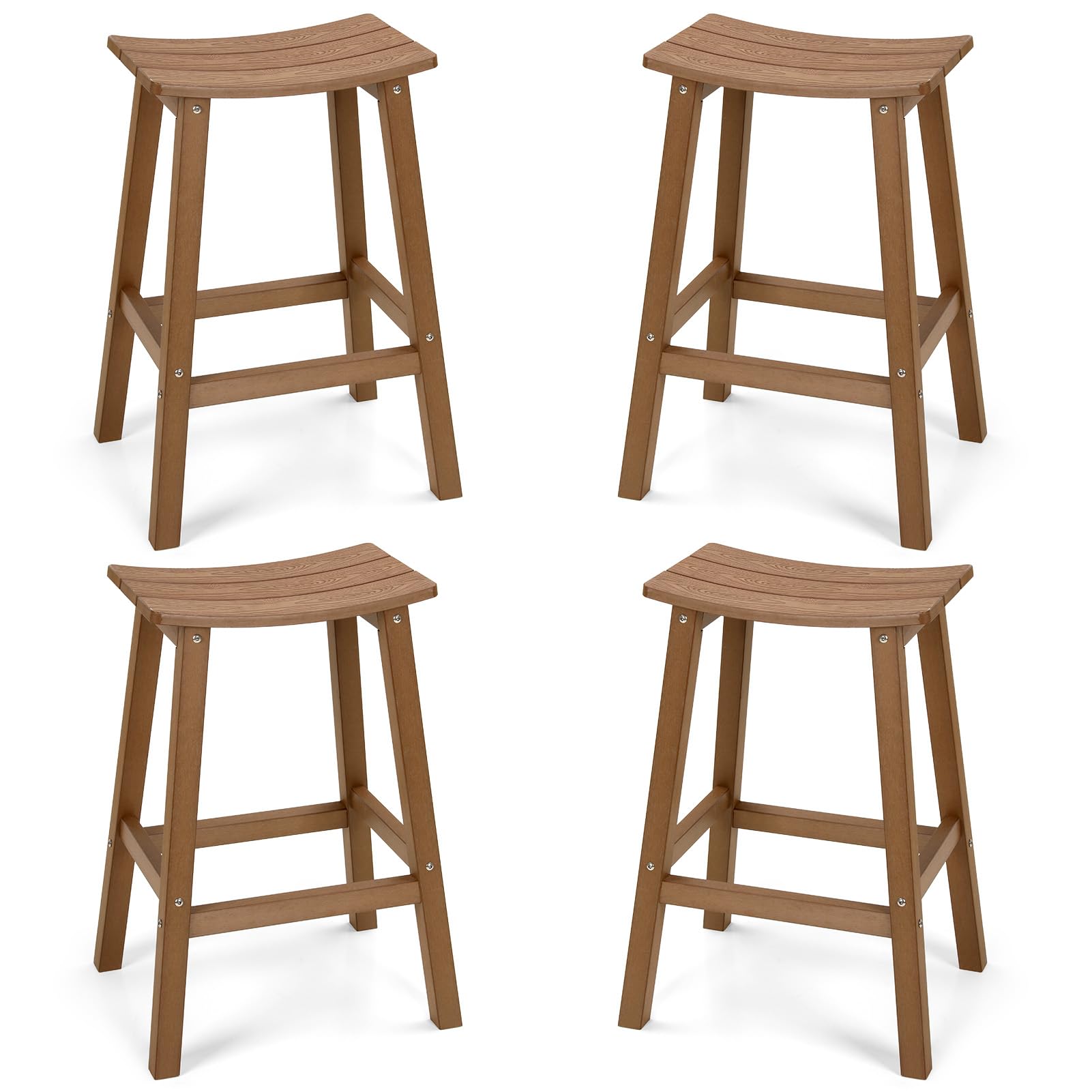 Amazon.com: LAHAAP Weatherproof Bar Stools Set of 4, 28" Height Outdoor ...