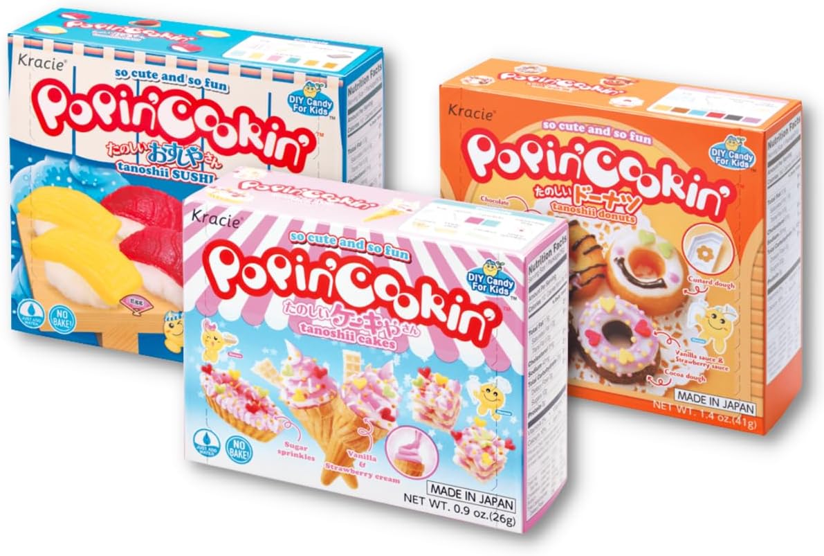 Amazon.com: Popin' Cooking Kracie Gummy Kit - 3 Pack Variety Pack Gummy ...
