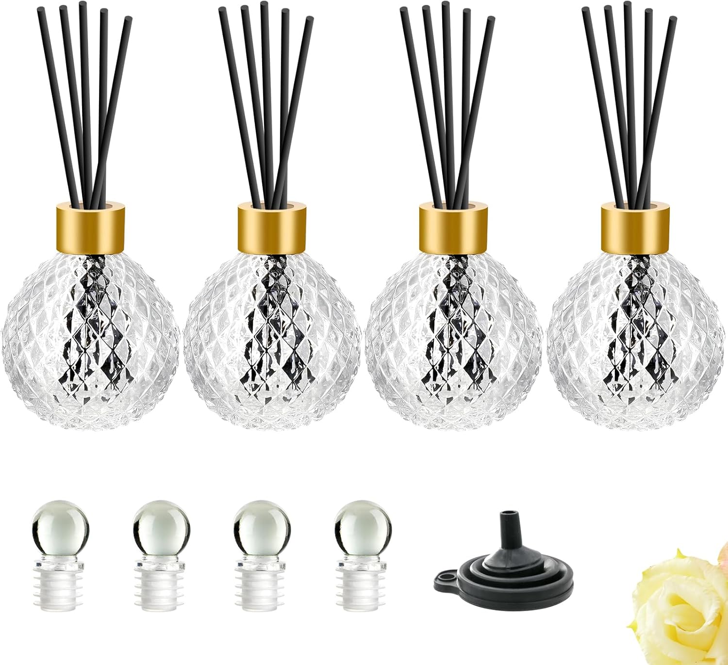 Amazon.com: Reed Diffuser Bottle Glass Diffuser Bottles Round 7oz/210ml ...