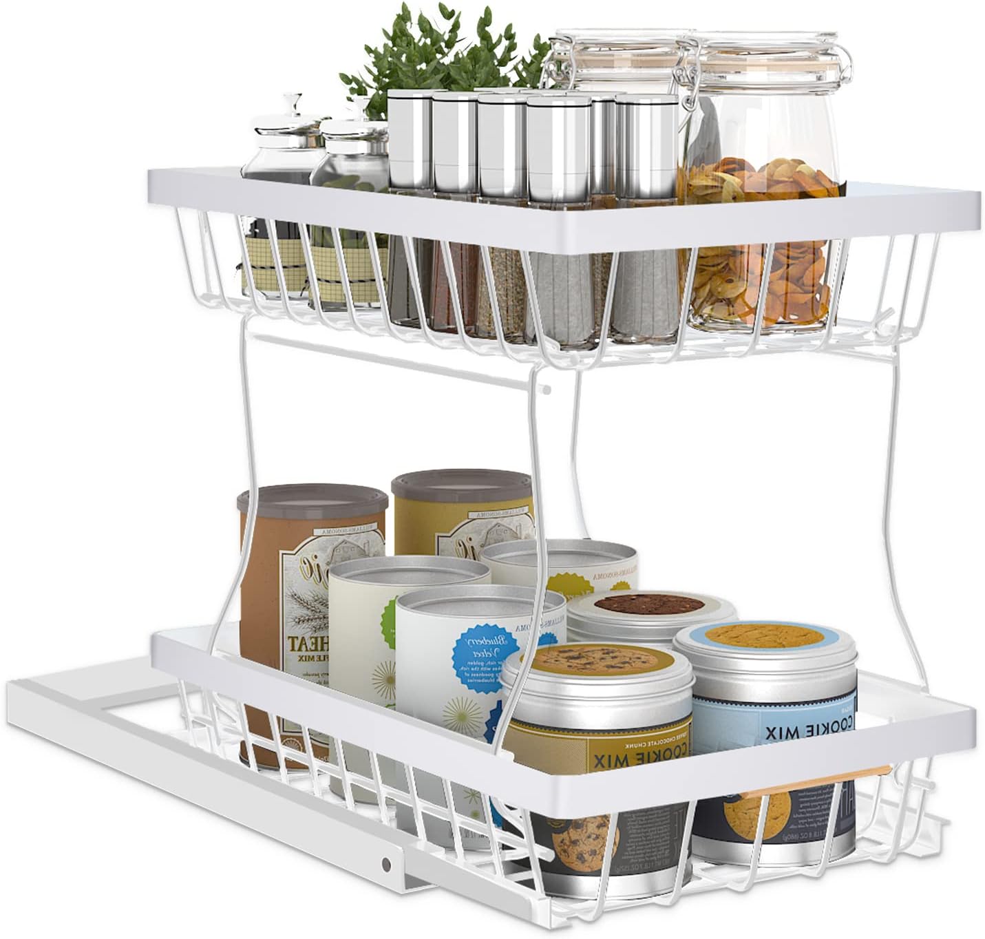 Amazon.com: HTOH 2 Tier Under Sink Cabinet Organizer with Sliding ...