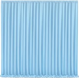 Amazon.com : Blue Backdrop Curtains 10 Panels - Wrinkle-Free Light Blue ...