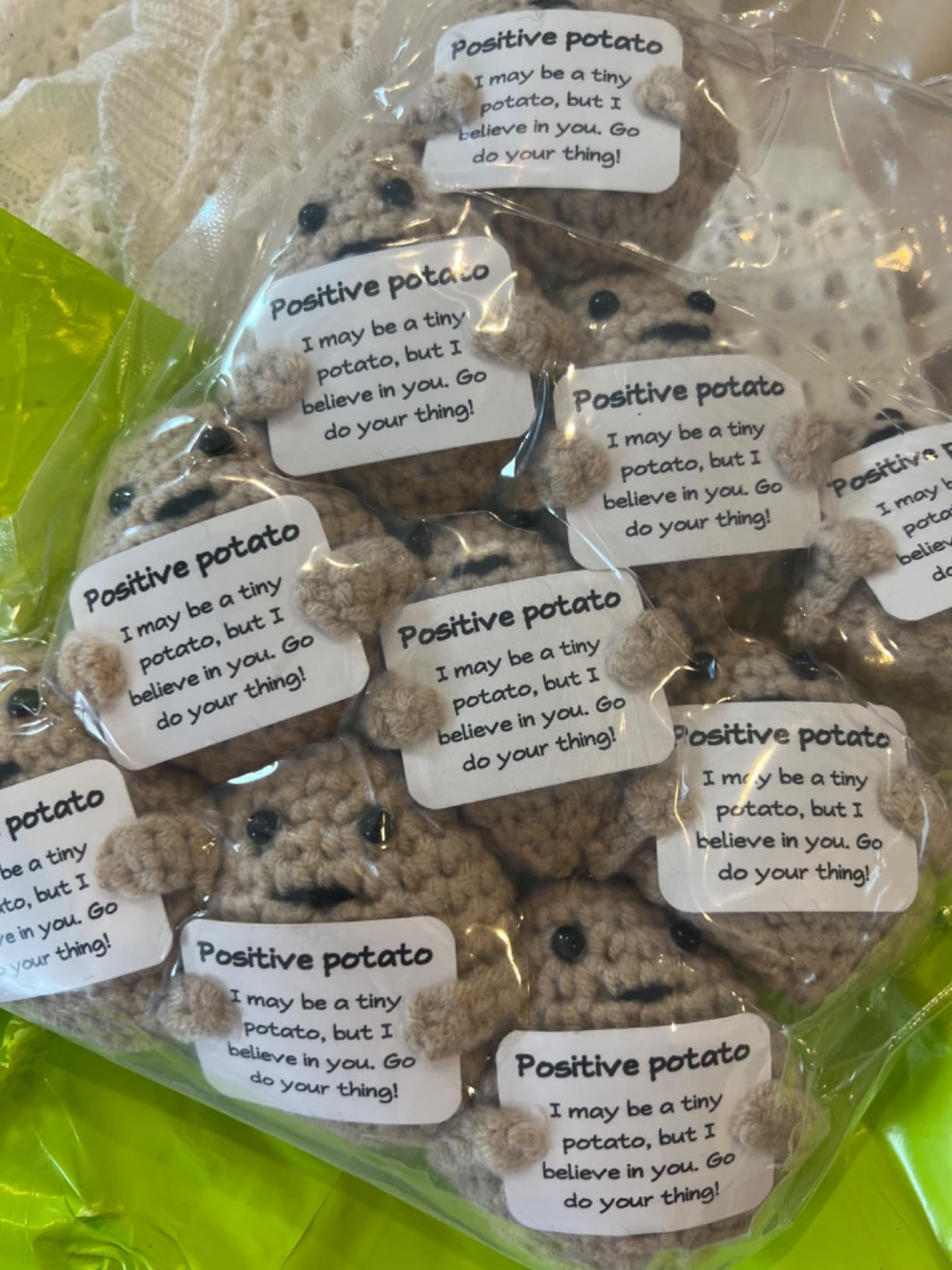 Amazon.com: Gkuzus 12Pcs Positive Gifts Crochet Potato Doll Funny ...