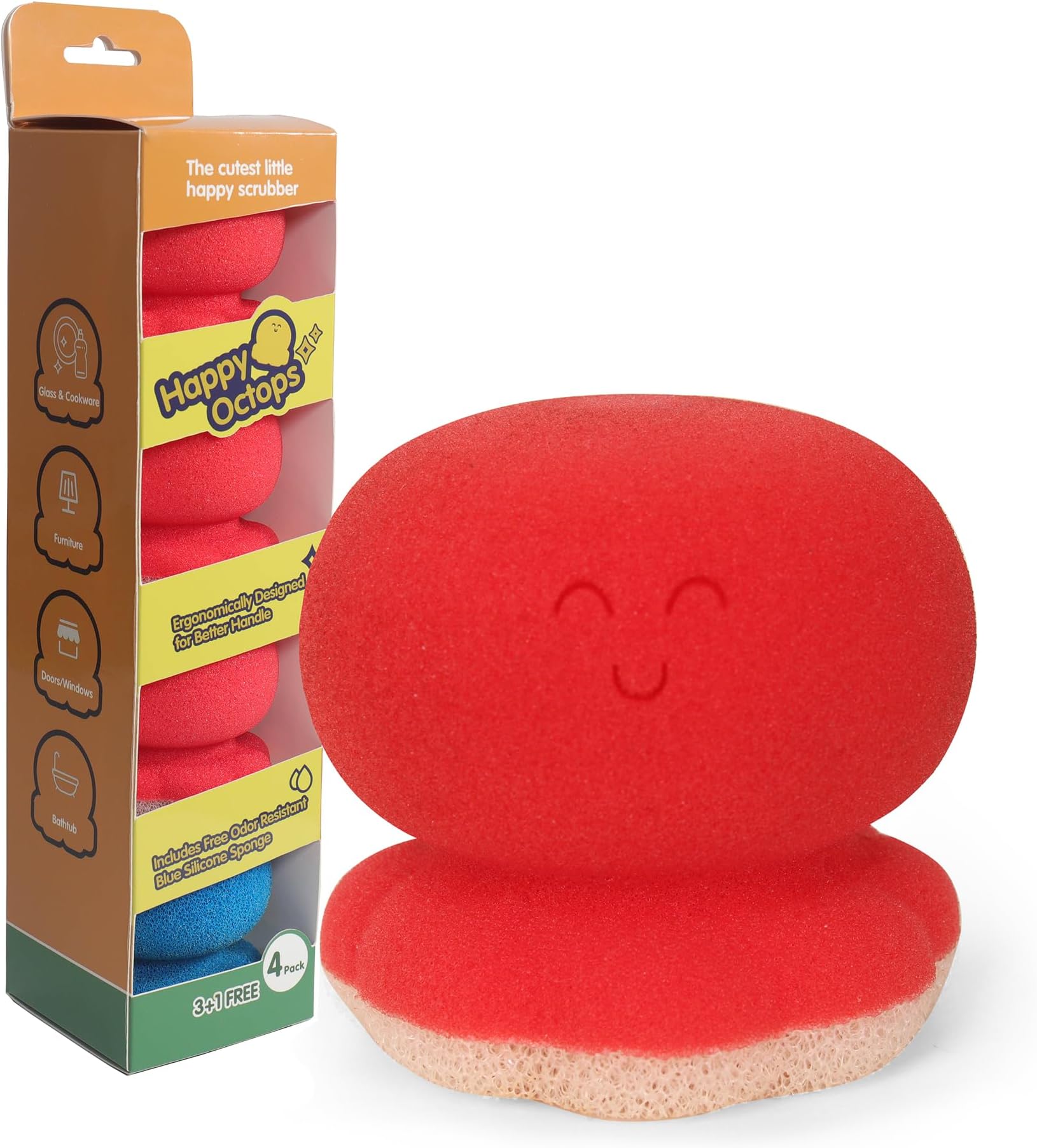 Amazon.com: Scrub Daddy Sponge - Summer Shapes - Non- Scratch Scrubbers ...