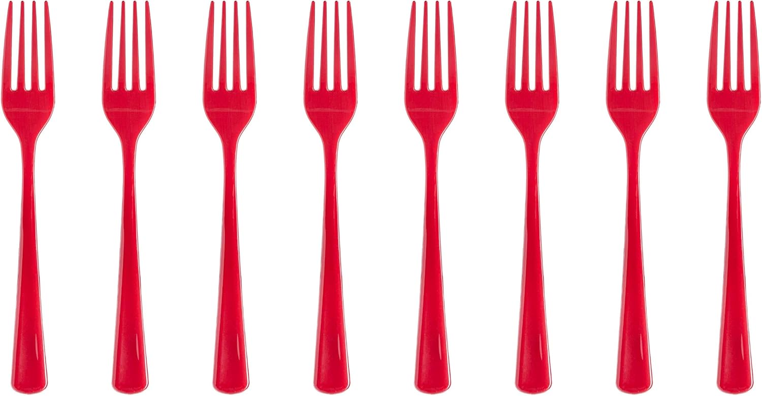 Amazon.com: Exquisite Solid Color Premium Plastic Cutlery, Heavy Duty ...