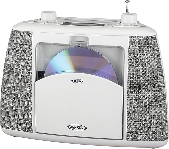 Amazon.com: Jensen CD-565 Portable Bluetooth CD Music System, White ...