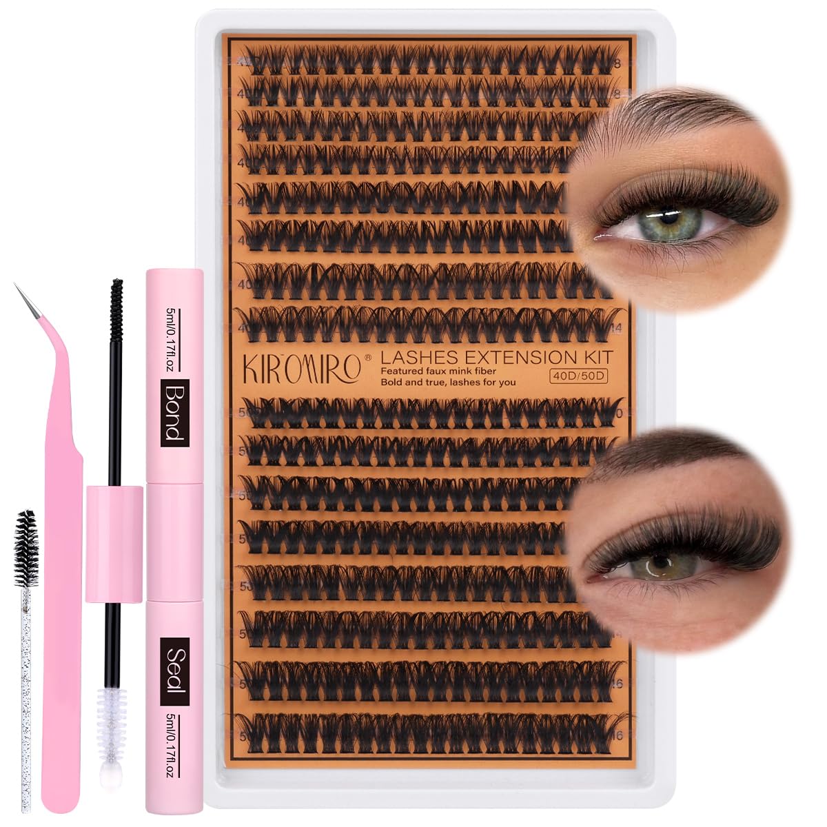 Amazon.com: DIY Lash Extension Kit 320Pcs Individual Lashes Kit 40D 50D ...