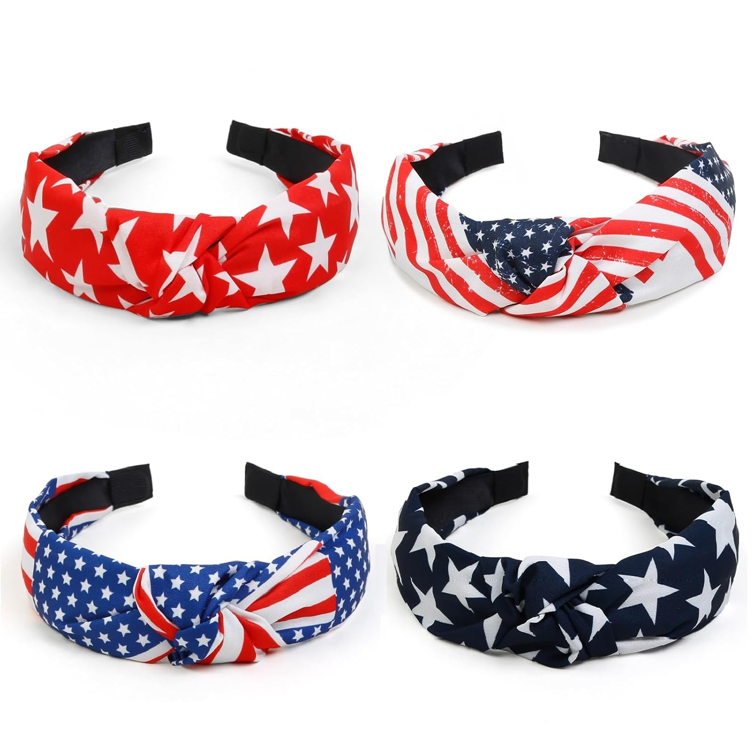 Amazon.com : American Flag Headbands for Women Knotted 4th of July ...