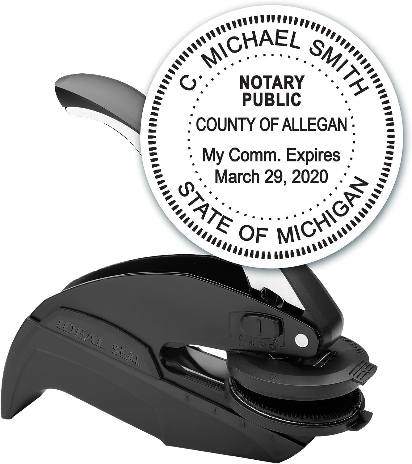 Amazon.com : MaxMark Notary Seal Round Embosser for Michigan State ...