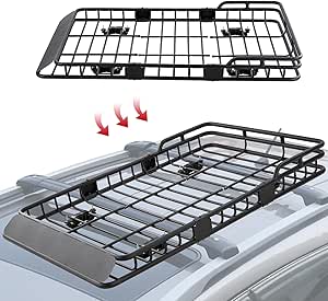 Amazon.com: 64" x 39" Heavy Duty Roof Rack Rooftop Cargo Carrier Basket ...
