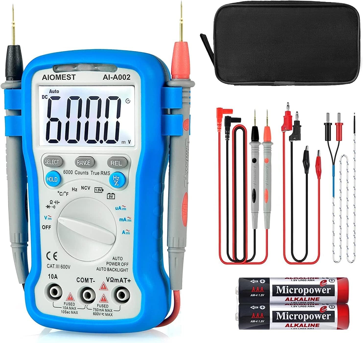 Crenova MS8233D Multimeter 6000 Counts Digital Multimeter DC AC Volt ...