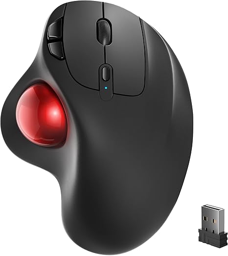 Amazon.com: Wireless Trackball Mouse, Rechargeable Ergonomic Mouse ...