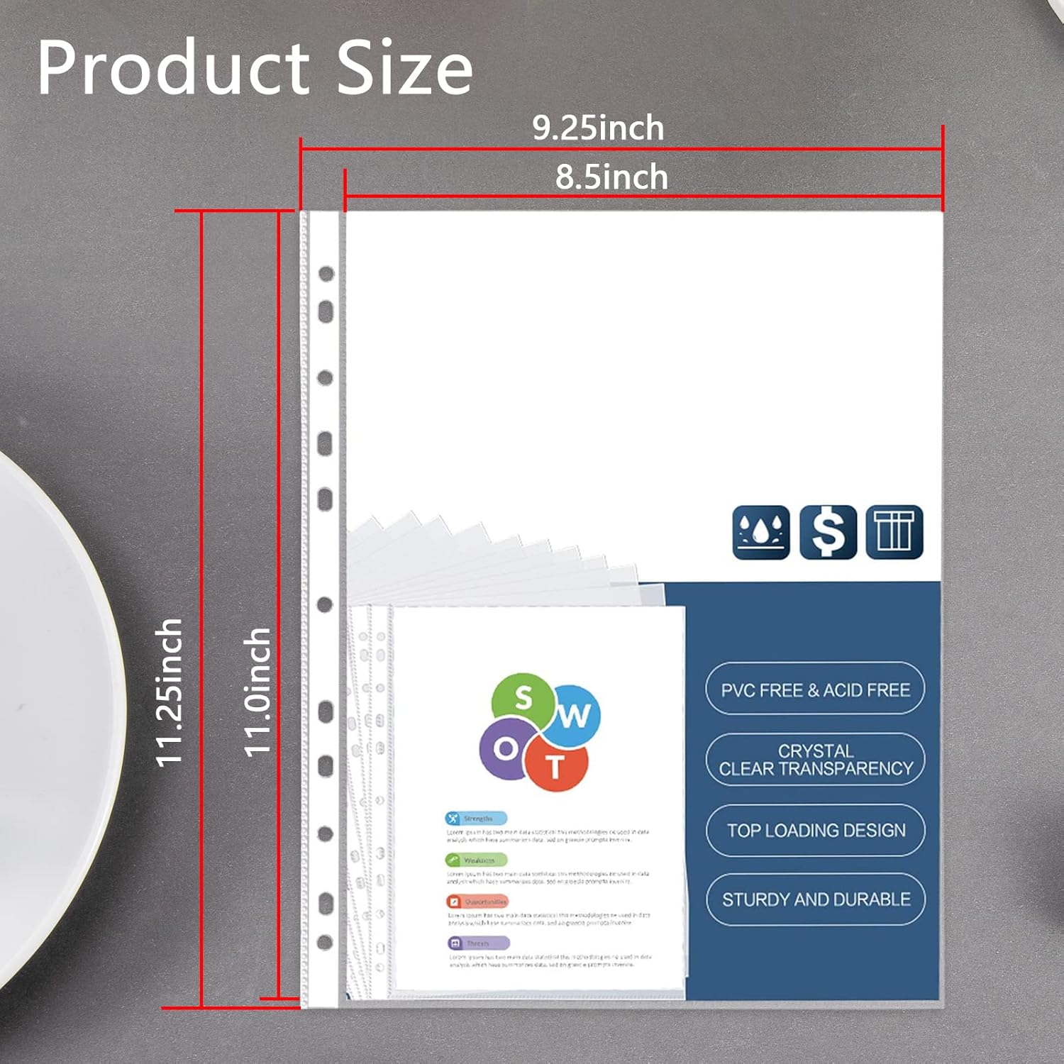 Buy 200 Pcs A4 Clear Document Folder, Transparent Document Bag Paper ...