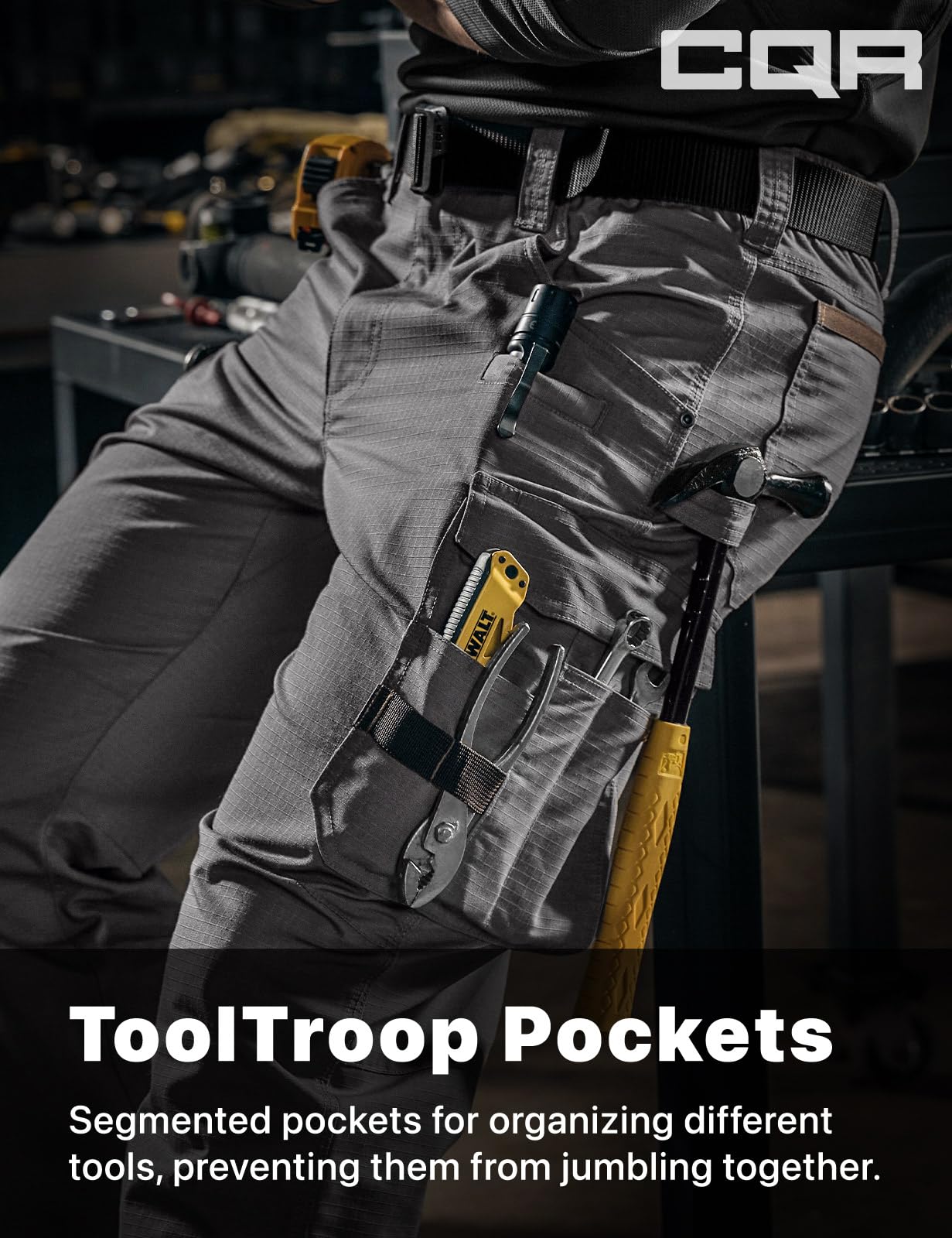 Snapklik.com : Mens Ripstop Work Pants, Water Resistant Tactical Pants ...