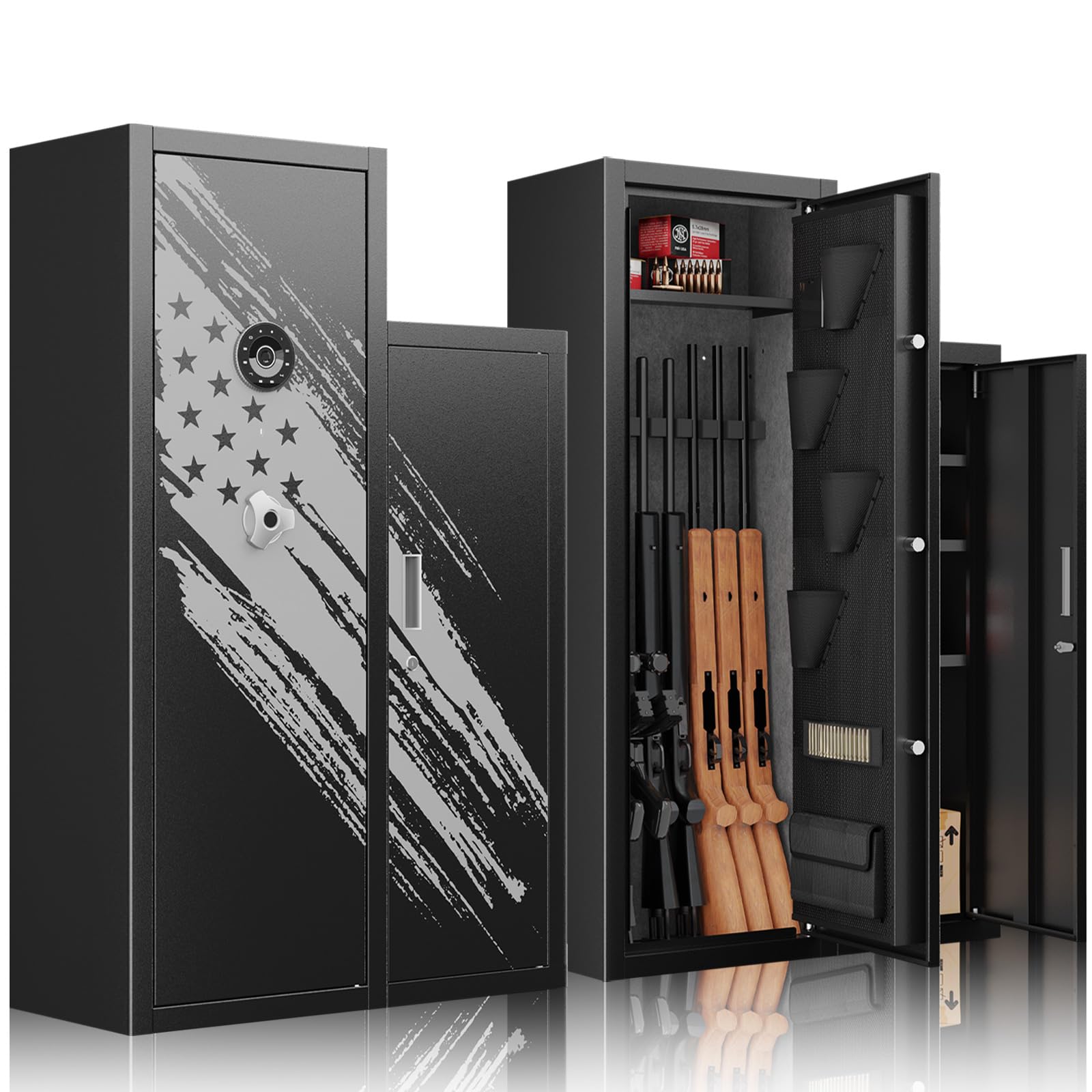 Amazon.com: BUTISOW 7-8 Gun Safe,Unassembled Gun Safes for Home Rifles ...