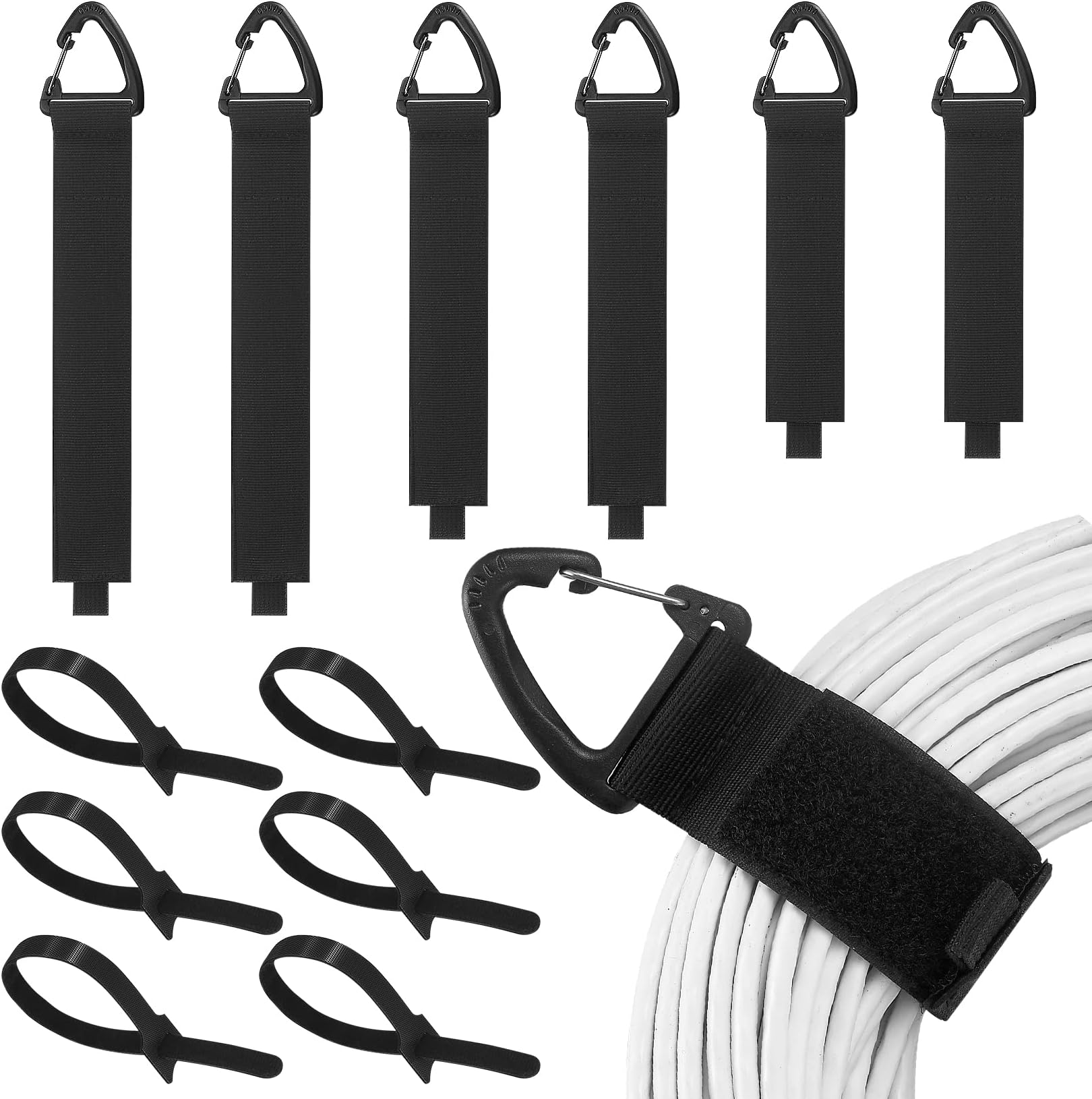 Heavy Duty Storage Straps(6-Pack), Trilancer Hook-and-Loop Cord ...
