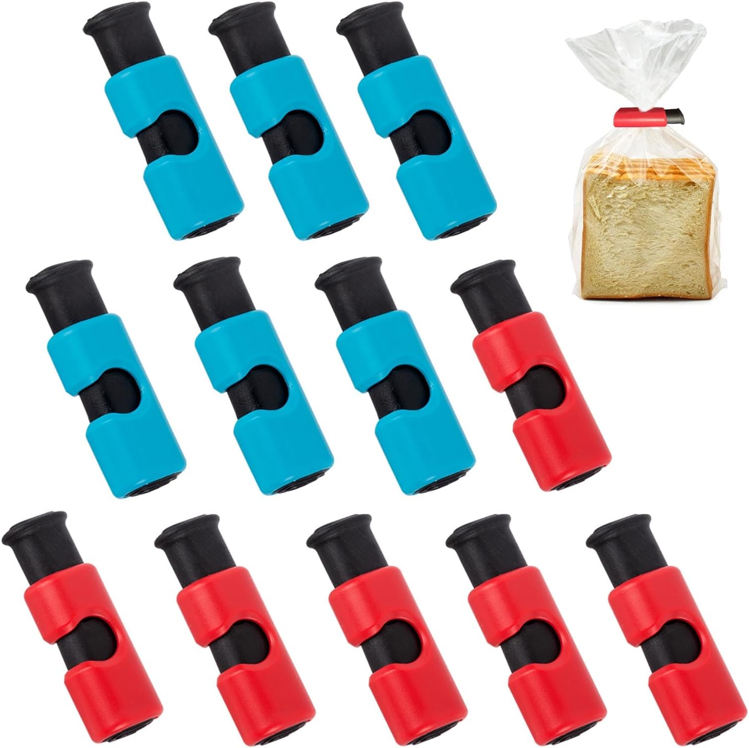 12 Pcs Bread Bag Clips Value Set Grade Food Bag Squeeze Clips Food ...