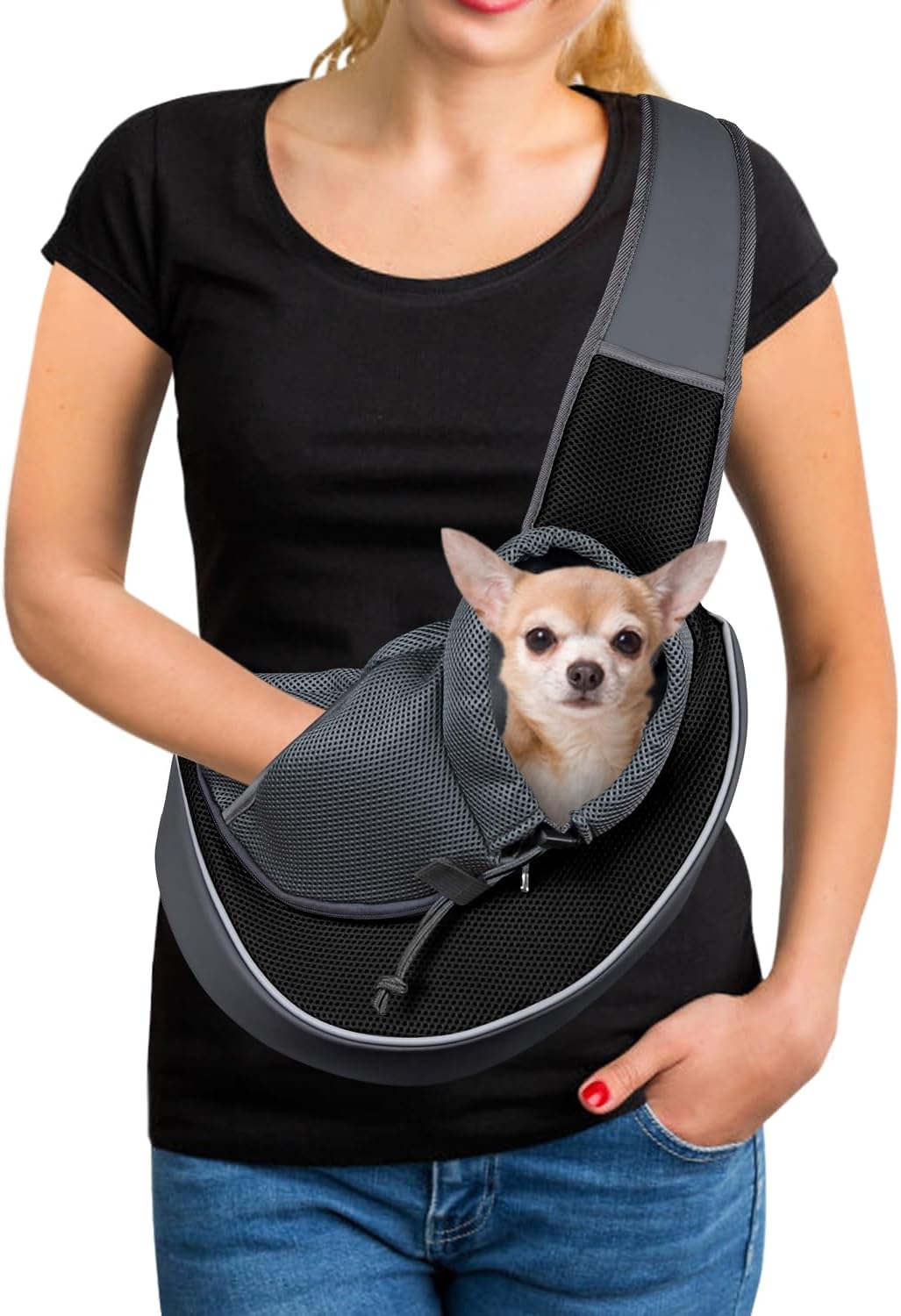 Amazon.com : PetAmi Dog Sling Carrier for Small Dogs, Puppy Carrier Sling Purse, Dog Bags For ...