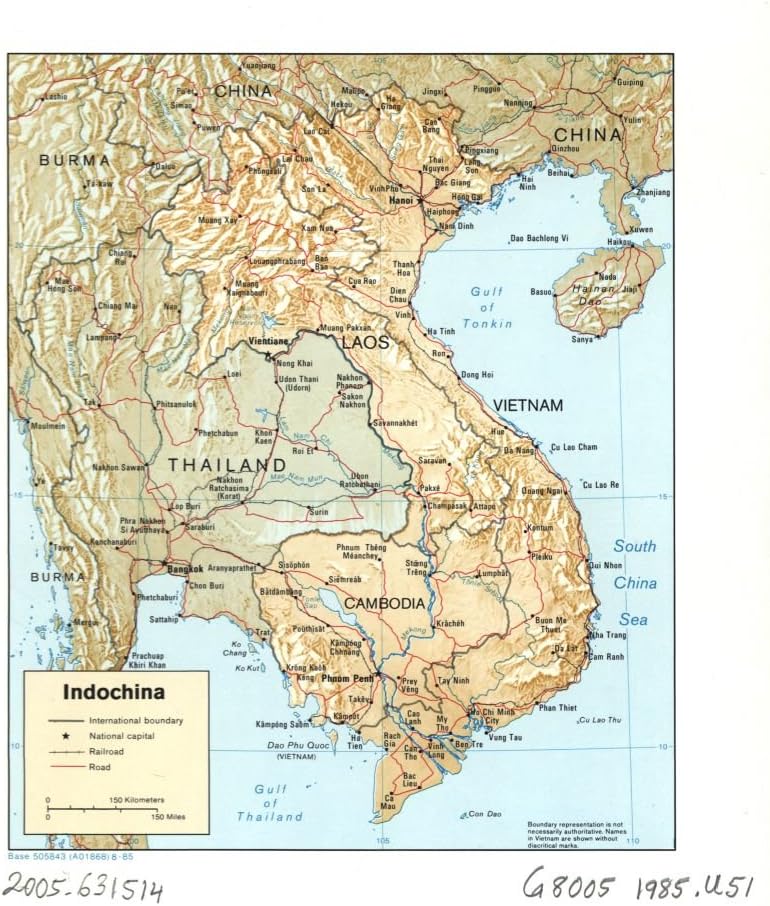 Amazon.com: INFINITE PHOTOGRAPHS 1985 Map of Indochina. Indochina ...
