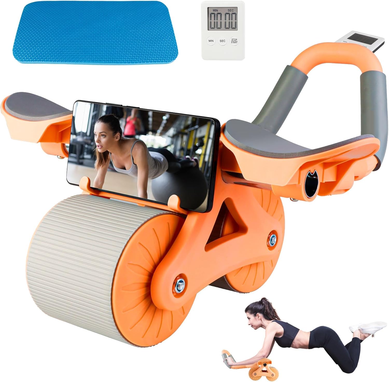 Abdominal Exercise Wheel, Automatic Rebound Abdominal Wheel, Double ...