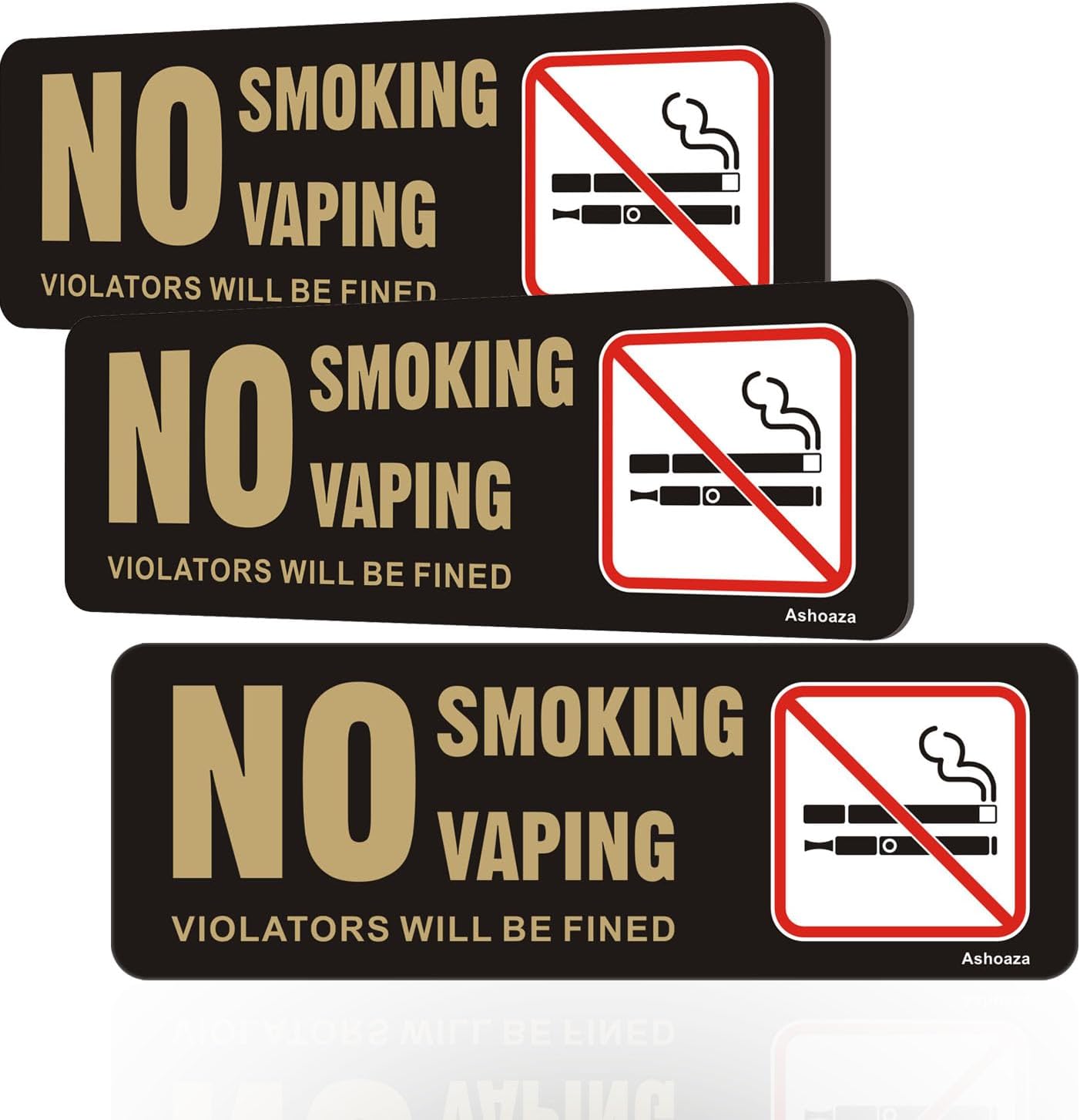 Ashoaza No Smoking Sign for Home Business, Strong Self Adhesive Metal ...
