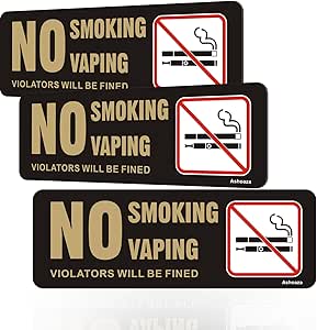Ashoaza No Smoking Sign for Home Business, Strong Self Adhesive Metal ...