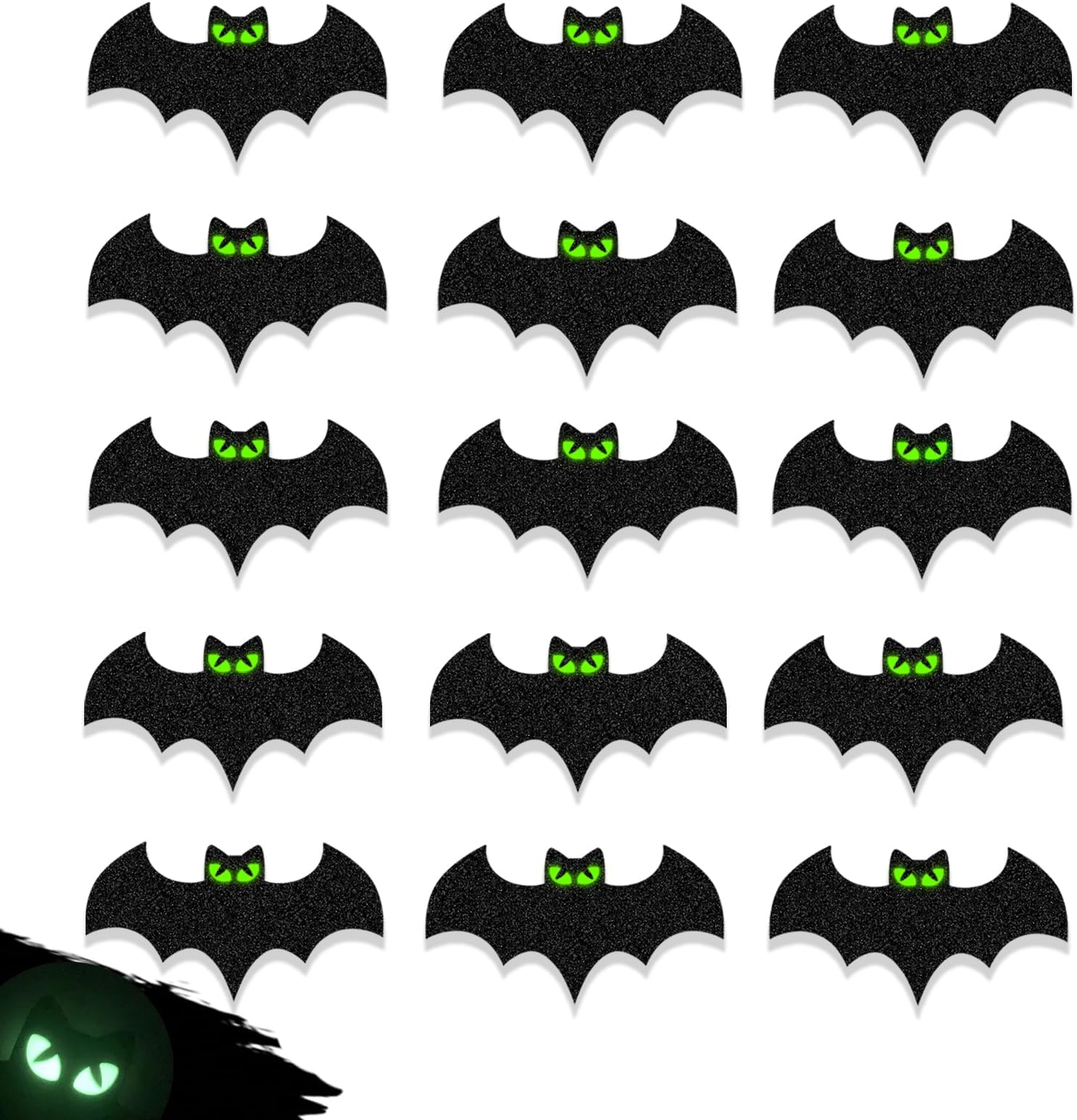 Amazon.com: Tinbax Halloween Decorations - 15pcs Glow Eyes Bats ...