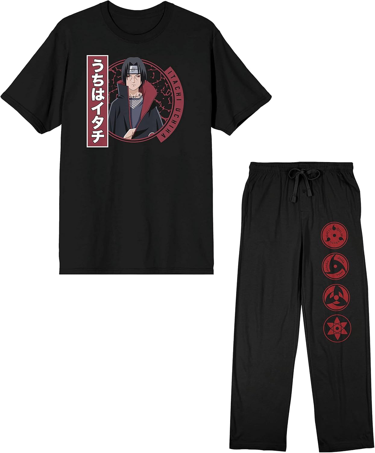 Amazon.com: Bioworld Naruto Shippuden Itachi Uchiha Men's 2-Pack Sleep ...