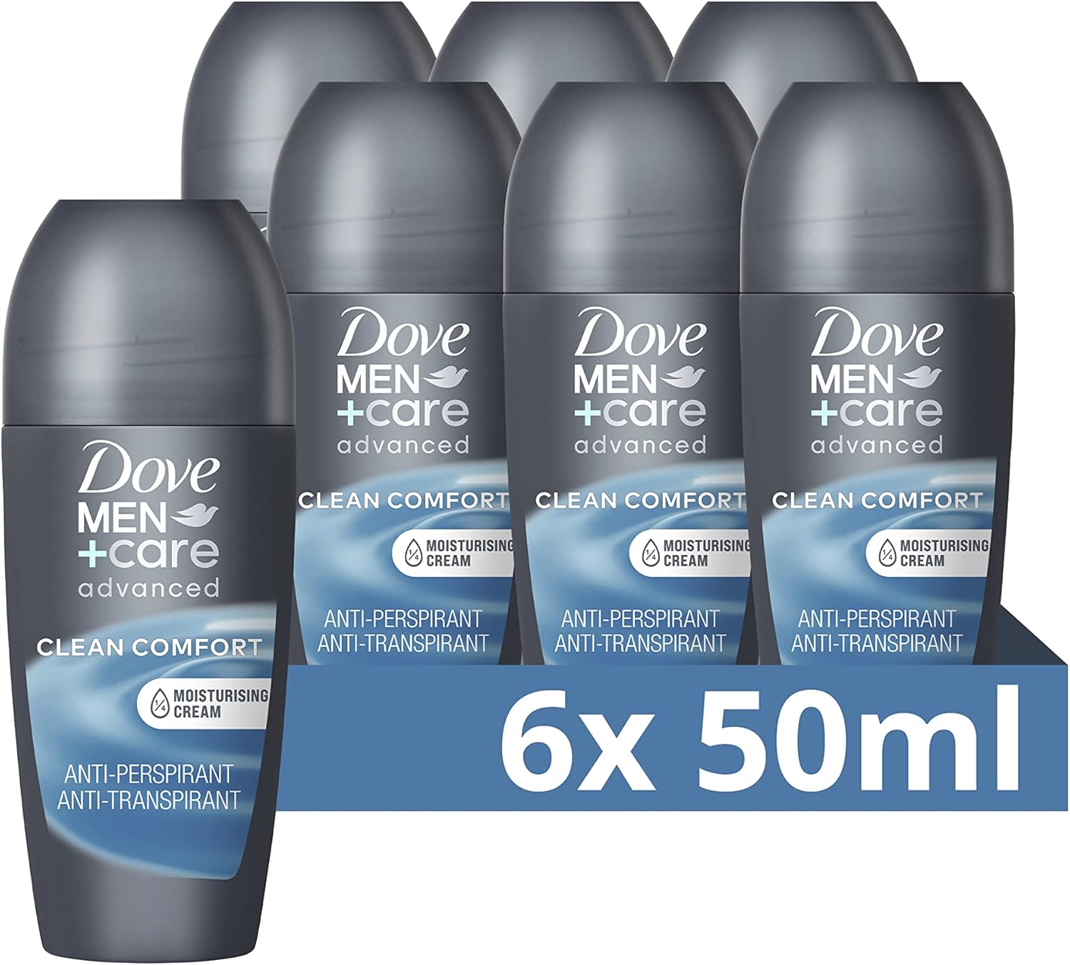 Dove Men+Care Clean Comfort Anti-perspirant Deodorant Roll-On pack of 6 ...