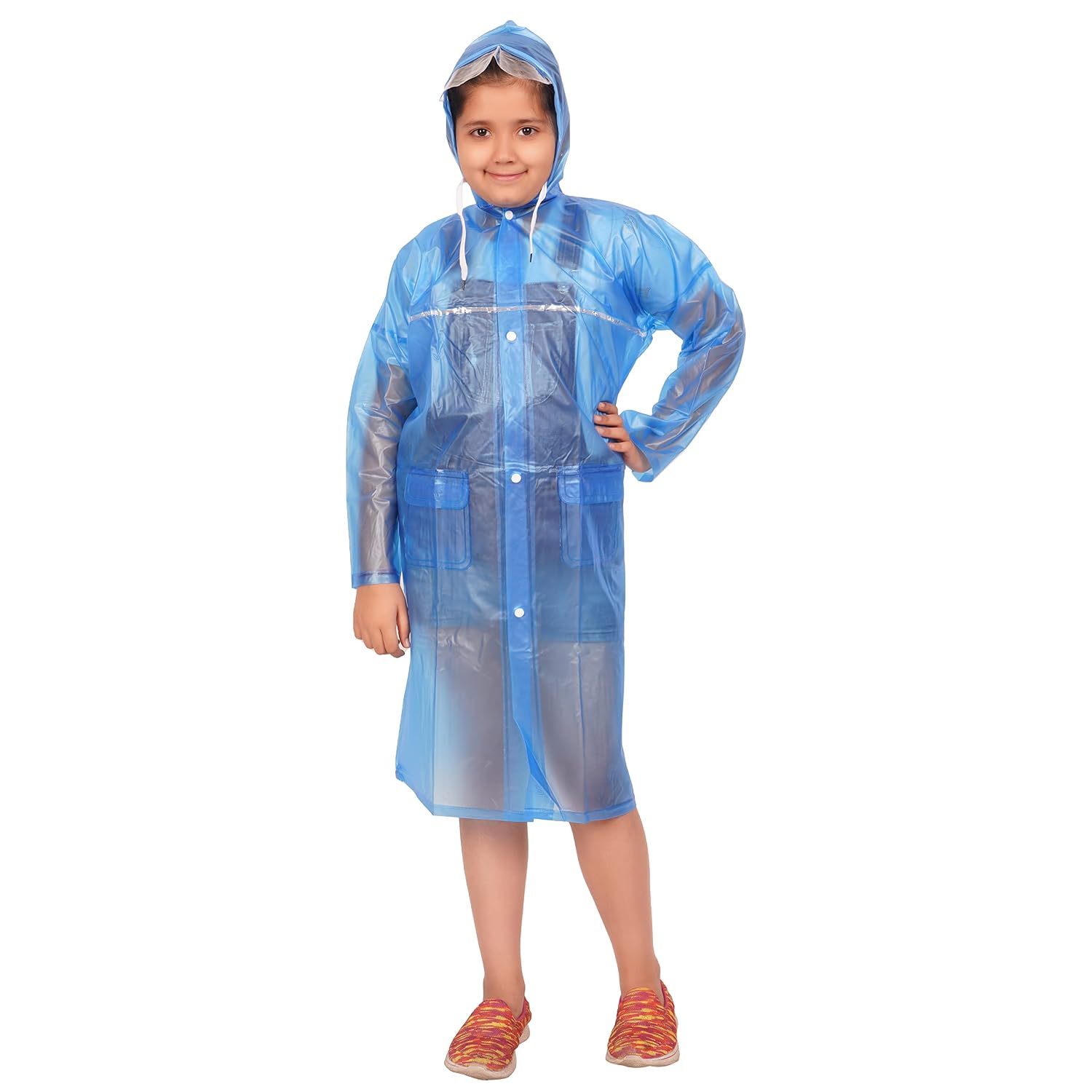 KETKAR Kids Boy's PVC Full Sleeve With Hooded Plain Raincoat(3-4 Years ...