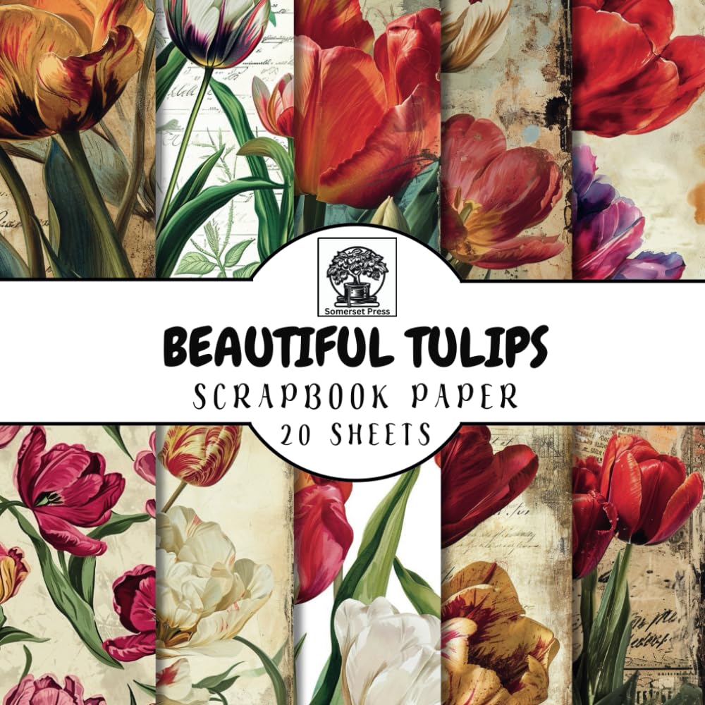 Beautiful Tulips Scrapbook Paper: 20 Double-Sided Winter Tulip Flower ...