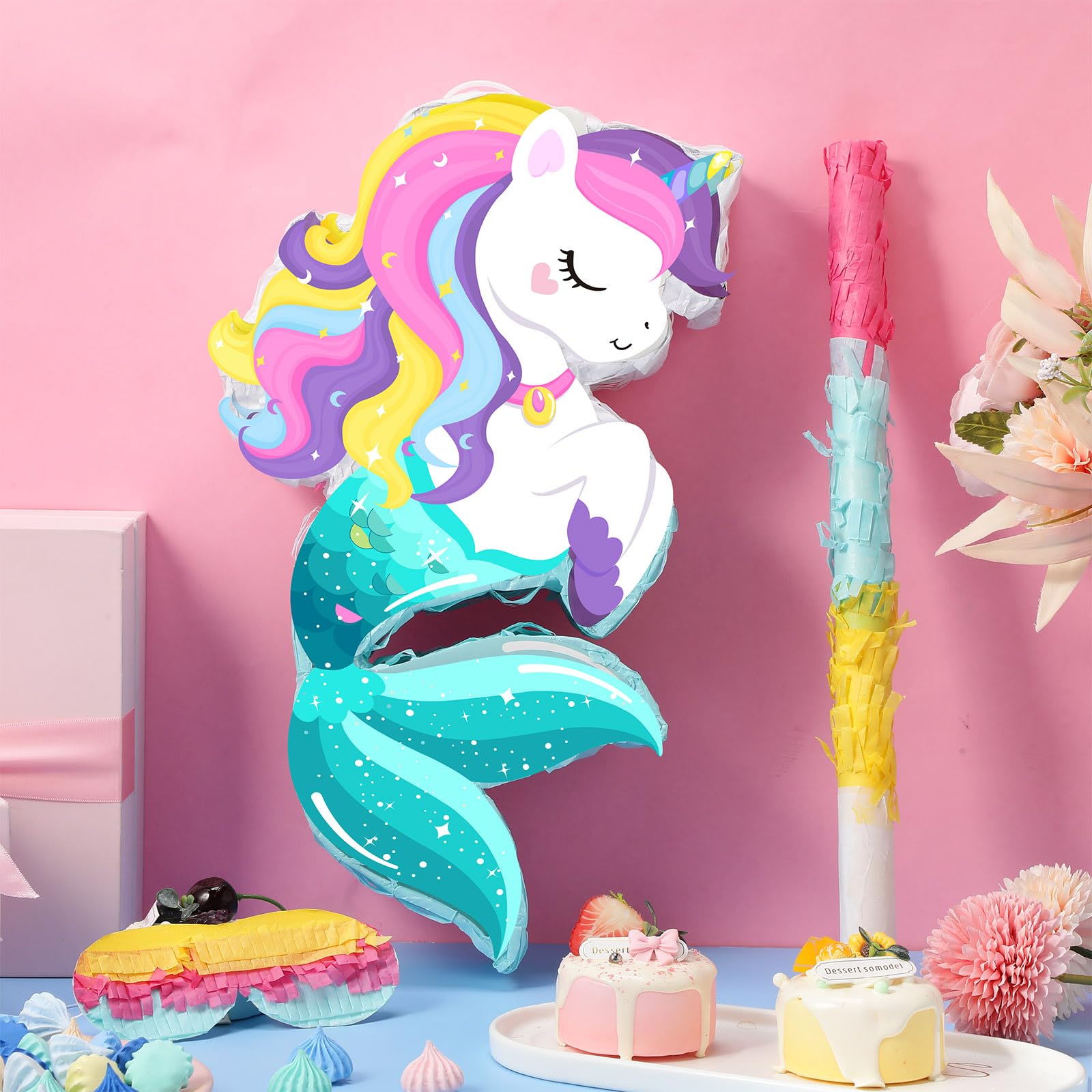 Pinata With Stick WERNNSAI Foldable Unicorn Piñata - Pull String ...