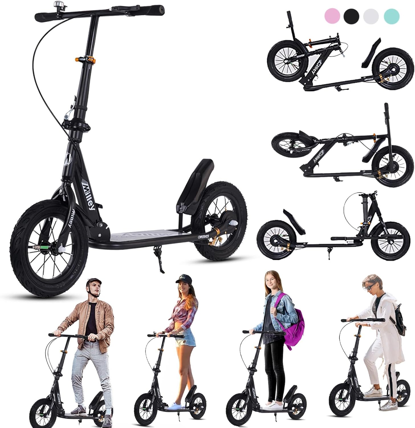 Amazon.com : CUIOT Adult Kick Scooter 330 Lbs, Folding Commuter Scooter ...