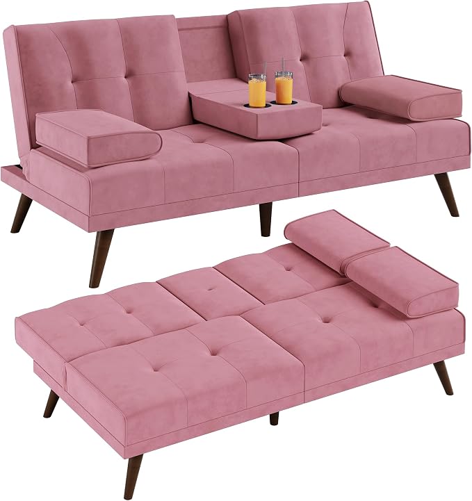Amazon.com: Shintenchi Futon Sofa Bed, Convertible Couch Bed Loveseat ...